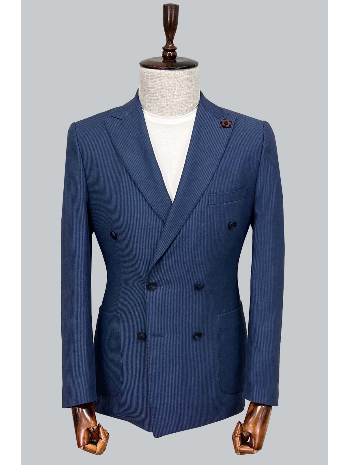 SUIT SARTORIA NAVY BLUE LINEN JACKET 4343