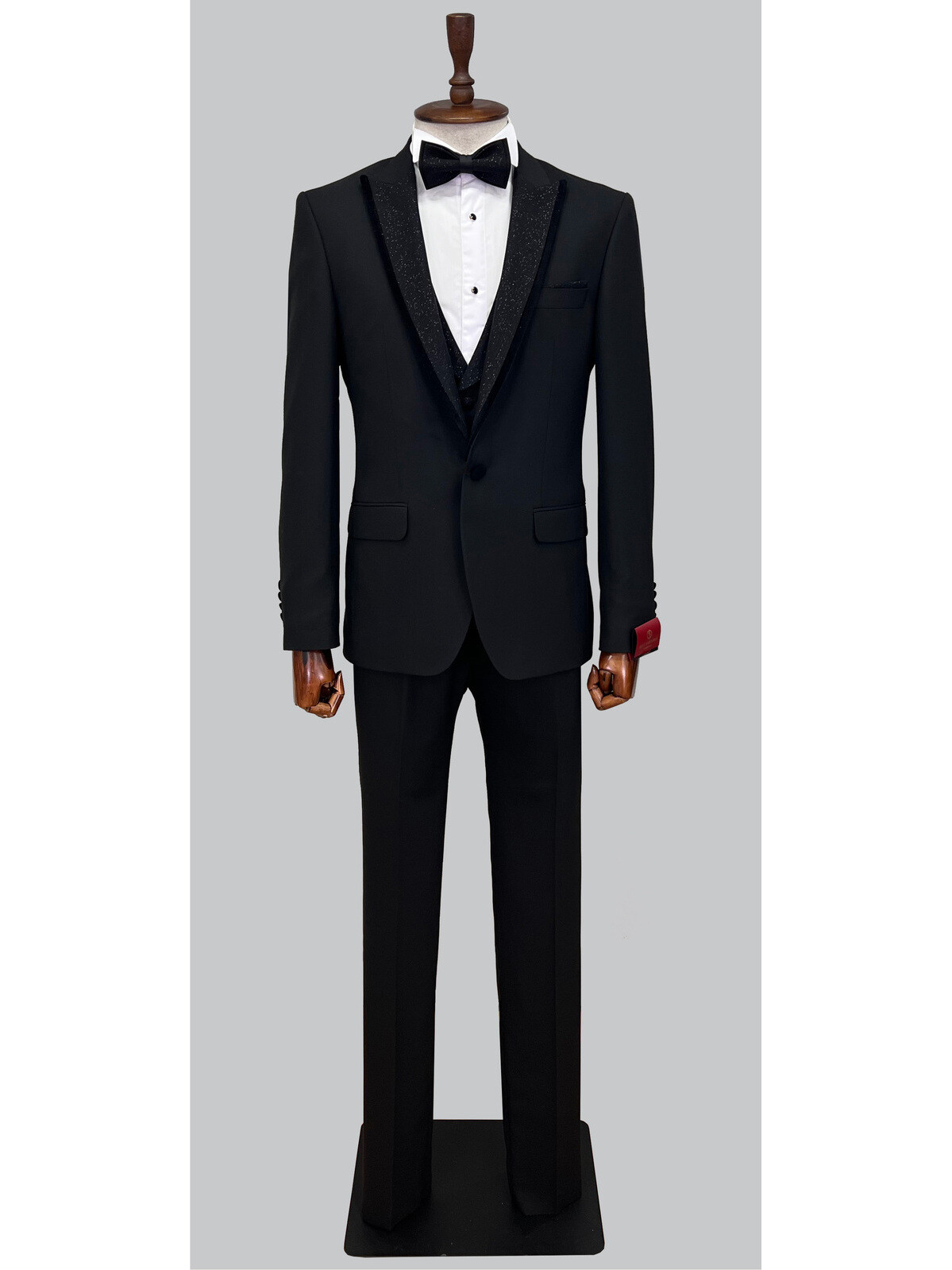 SUIT SARTORIA REMOVABLE LAPEL BLACK TUXEDO 5063