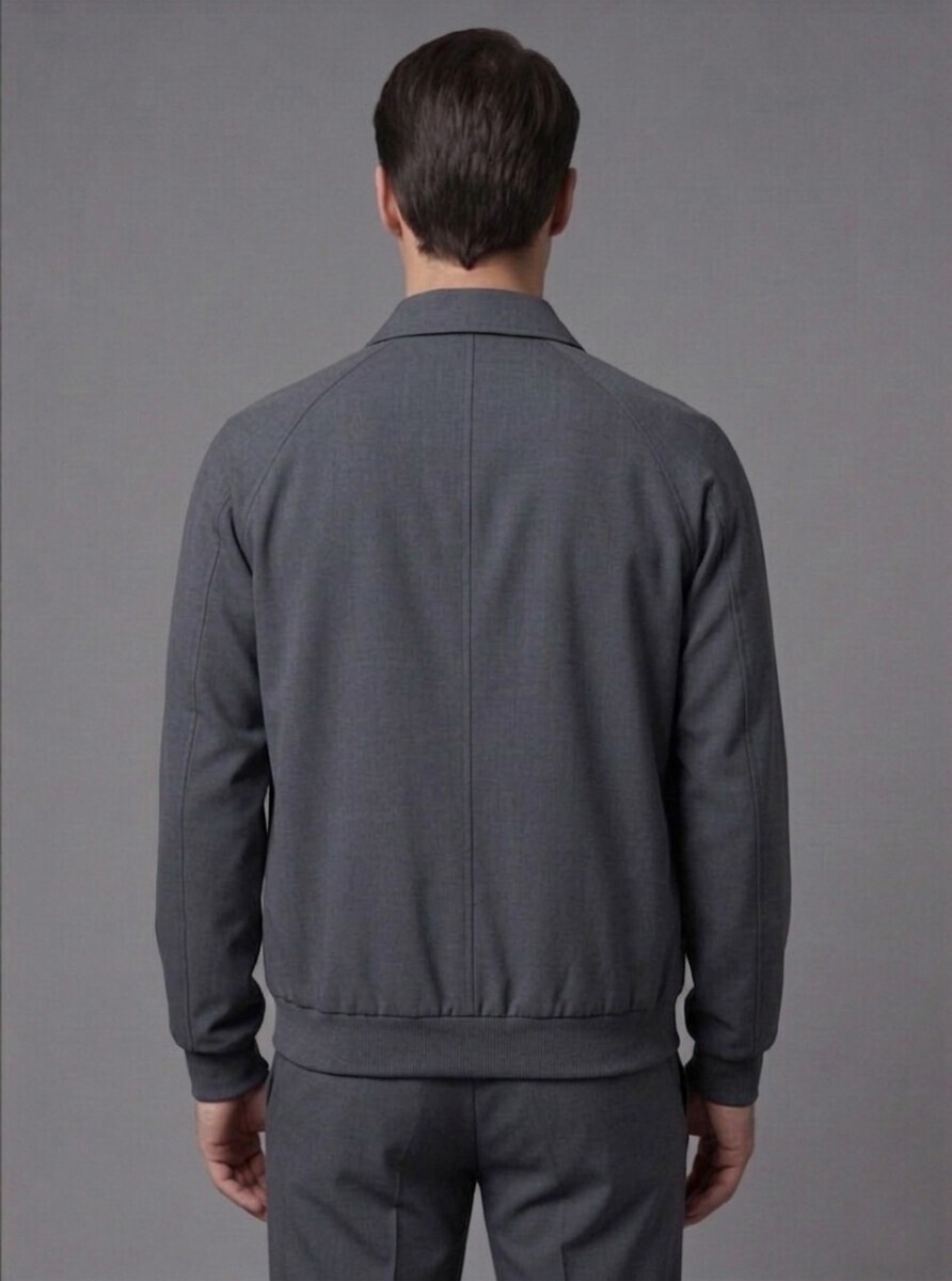 Grey Zip-Up Shirt Collar Smart Casual Suit | Suitsartoria